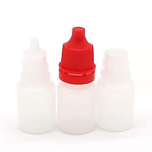 Snadulor 60 Pcs Plastic Dropper Bottles,5ml Empty Squeezable Dropper Bottle with Cap(Red)