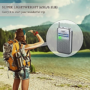 PRUNUS DE333 Portable Radio Mini AM FM Pocket Transistor Radio with Excellent Reception, Tuning Knob with Signal Indicator, AAA Battery Operated for Walking and Jogging
