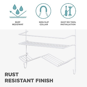 Zenna Home Zenna HomeOver The Shower 2 ShelvesWhite Over-The-Showerhead Caddy, 2 Shelves, White