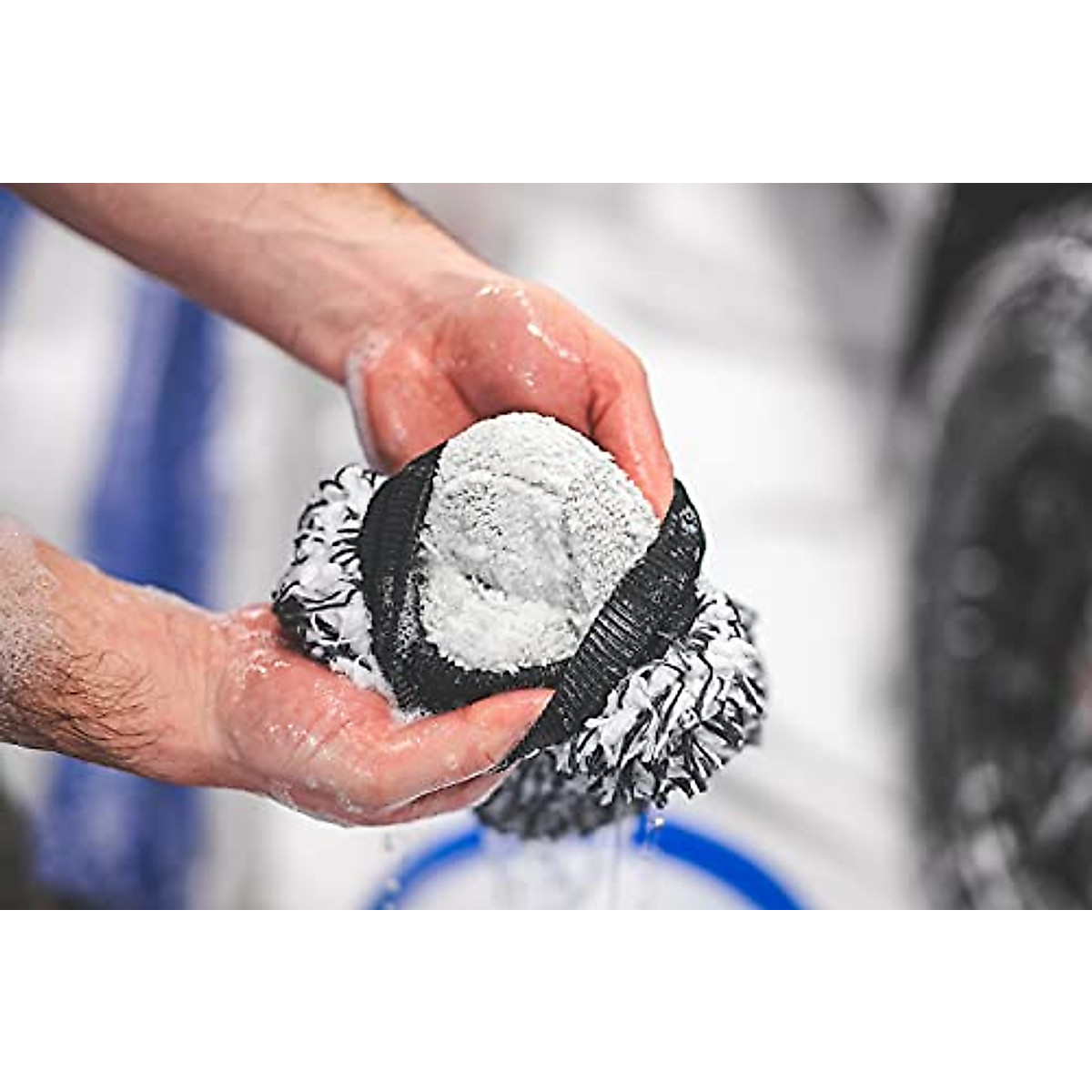 The Rag Company - The Cyclone Ultra Wash Mitt + Cyclone Ultra 6x8 Wash Pad Combo Pack - Microfiber Blend, Twist Loop Interior Liner Ideal for Foam, Soap + Bucket, & Rinseless Washing Methods