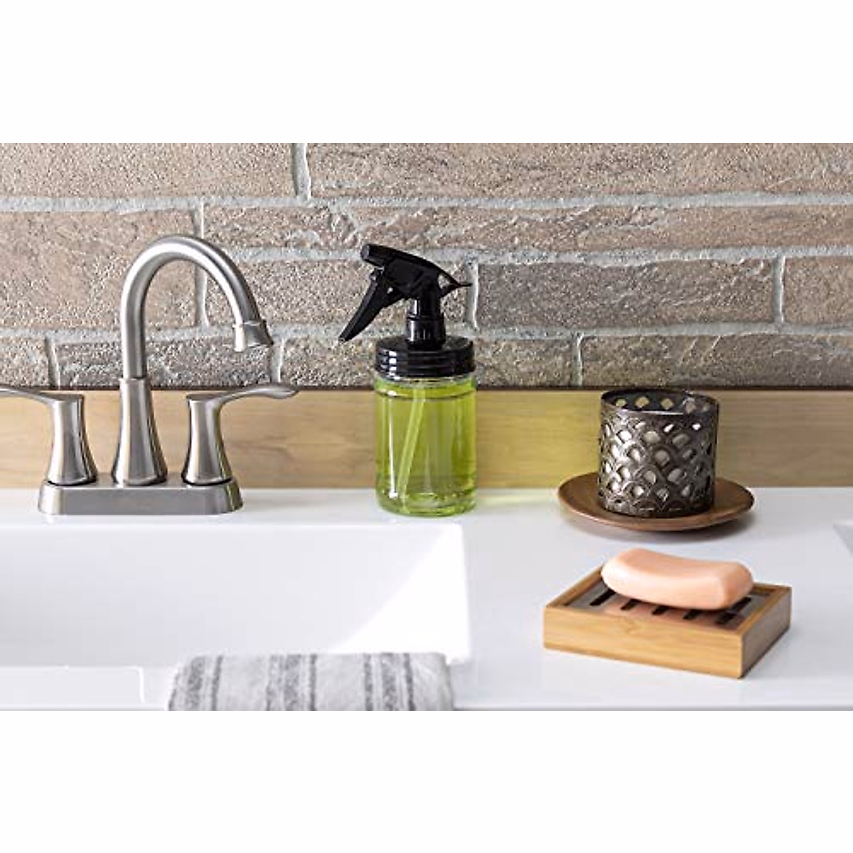 Jarmazing Products Mason Jar Sprayer – Black – With 16 Ounce Plastic Mason Jar - Two Pack!