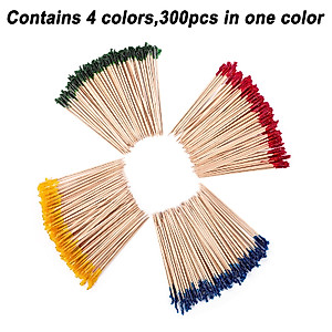 4 Inch Wood Frill Picks Toothpicks,1200 Pcs Club Frill Toothpicks,Sandwiches Picks,Cocktail Party Toothpicks for Fruit,Appetizers,Club Sandwiches,Parties