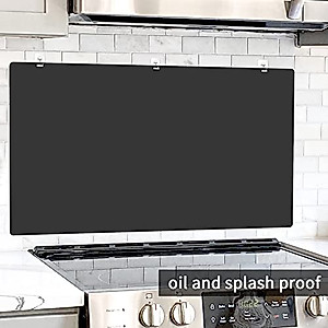 Glass Stove Top Cover Cooktop Protector for Electric Stove, 36 x 24 Inch Waterproof Heat Resistant Mat for Kitchen Counter Stovetop, Washer Dryer, Ceramic Stove, Flat Top Stove (Black)