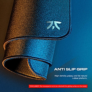 Fnatic | Dash XD | Pro Gaming Mouse Mat for Esports | Fast Surface | Stitched Edges and Anti-Slip Rubber Base | Size XXL | Black | Hybrid Fabric| 37.4"x19.7"x0.12"