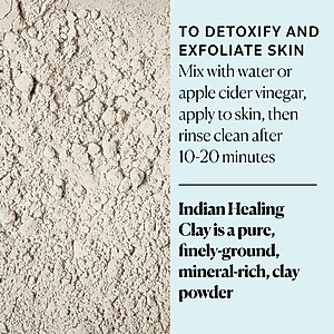 Sky Organics - Indian Healing Clay, 16 oz - Detoxifying Bentonite Clay Powder - Exfoliating Face Mask - Pore Cleaner - Combination & Oily Skin - Natural, Vegan & Cruelty Free - Skin Care