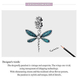 RUKYF 925 Sterling Silver Dragonfly Charms for Bracelets and Necklaces Best Jewelry Gifts for Dragonfly Lovers