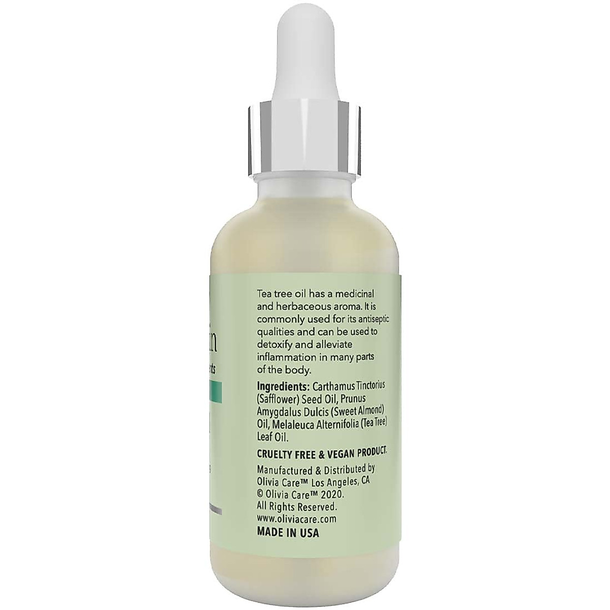 Olivia Care Flawless Essential Facial Oil 100% Natural. Nourishing, Plump, Reviving, Hydrating, Calming & Soothing. Stabilize & Retain Moisture (Tea Tree)