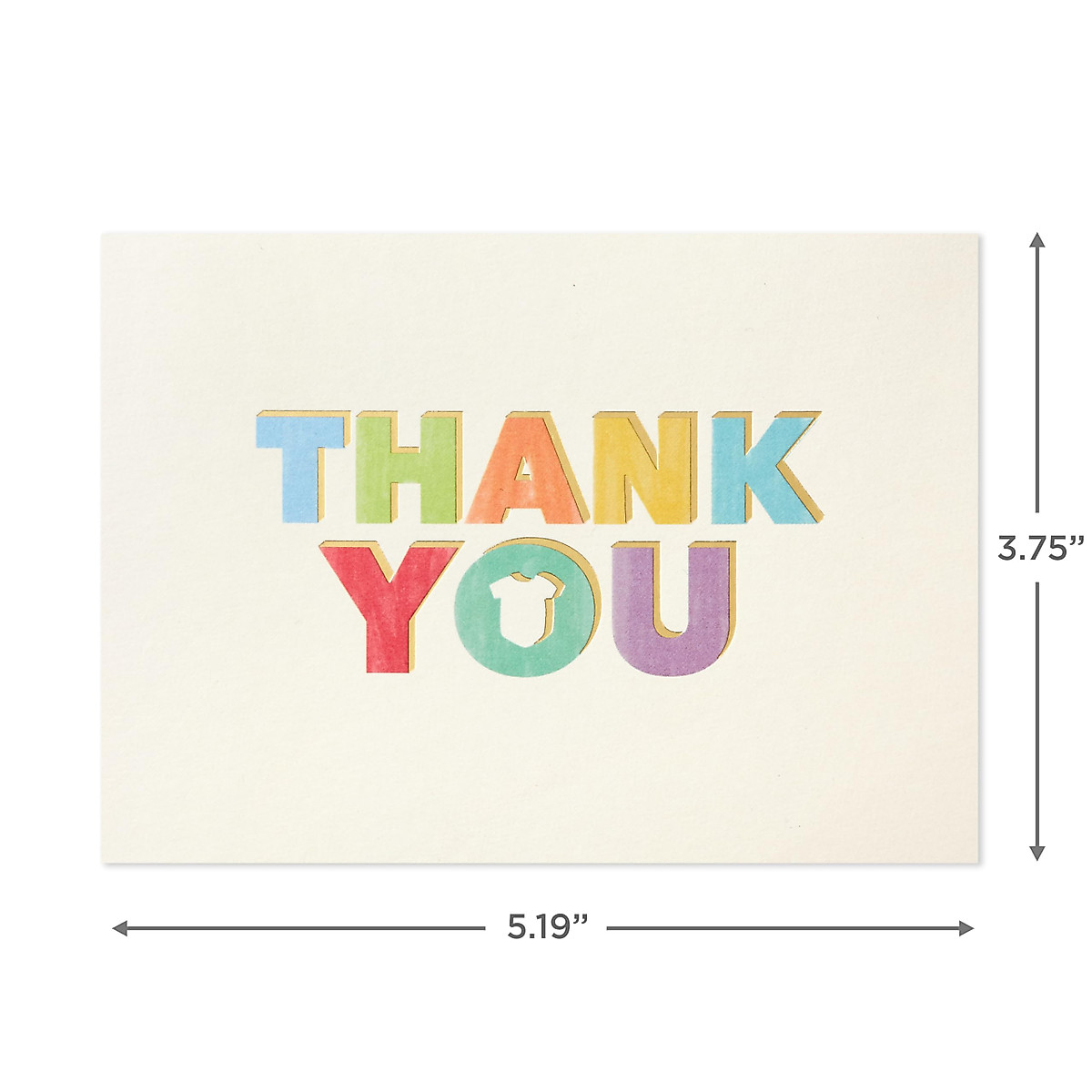 Hallmark Baby Shower Thank You Notes (40 Blank Cards with Envelopes) Gender Neutral, Rainbow Onesie