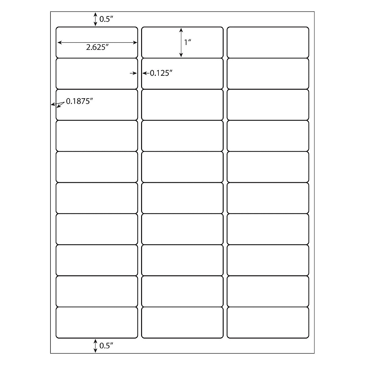 9527 Product 30 up Sticker Labels 1 x 2-5/8 FBA Shipping Address Labels SKU Labels for Laser/Ink Jet Printer, 30 Sheets Total 900 Labels