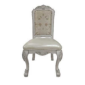 Wycian Kitchen Chair High Chair Seat, Sofa Bed Chair 2PCS White Pu Capacity 350LB 23" L 26" W 47" H Living Room Bedroom Dining Rooms Garden