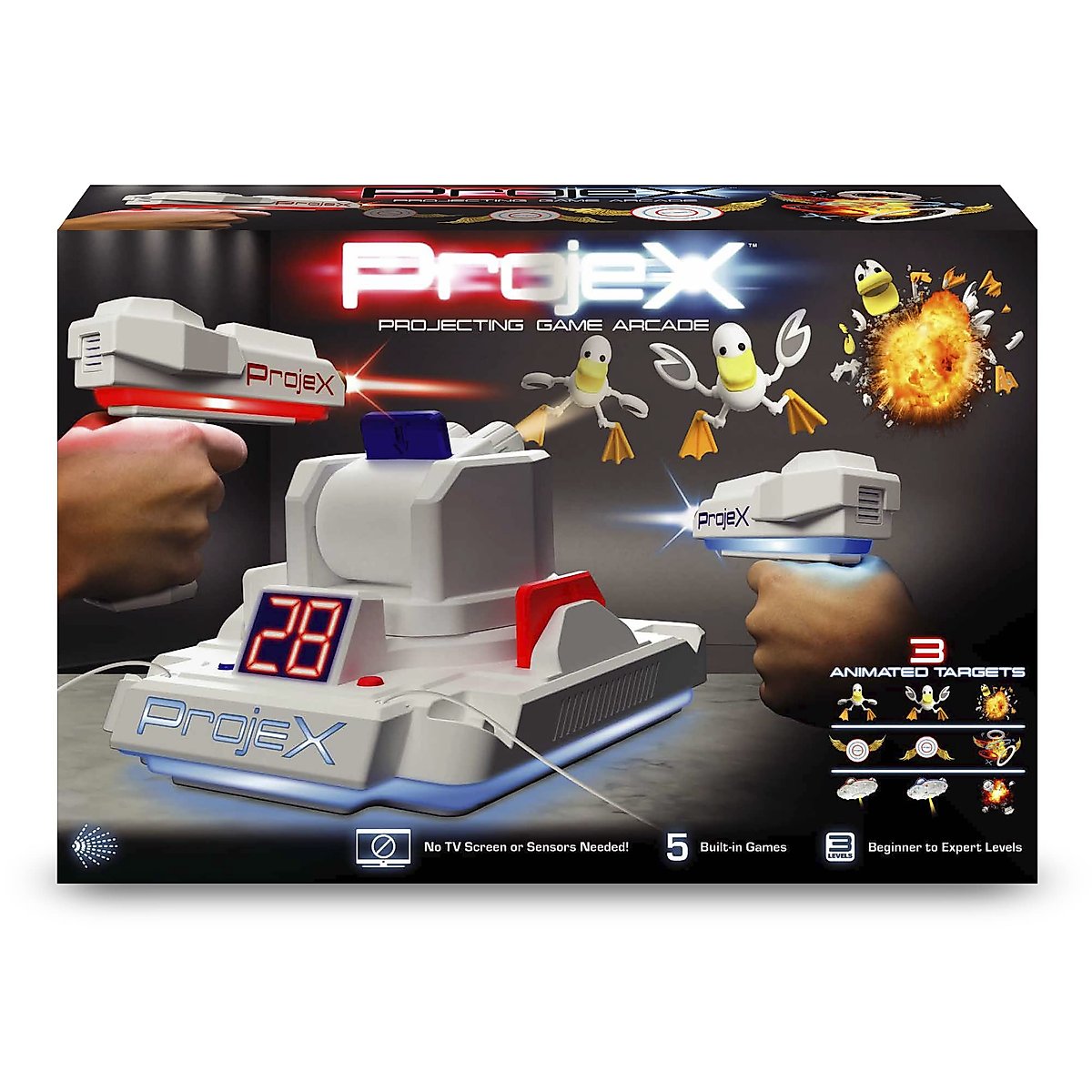 nsi International inc. Projex Projecting Arcade Game - Target Practise Game, Moving Targets, 3 Skill Levels, Party Toy
