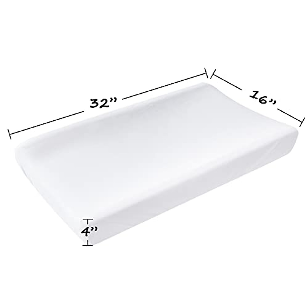 Changing Pad Cover Cotton, Diaper Changing Table Pad Covers 2 Pack, Jersey Knit Super Soft & Stretchy Cradle Sheets for Baby Boys Girls, 32" x 16" x 4", White