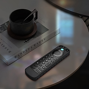 CaseBot Remote Case for Alexa Voice Remote Pro (2022 Release) - Honey Comb Lightweight Anti-Slip Shockproof Silicone Protective Remote Controller Cover, Black