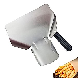 Proshopping Stainless Steel Popcorn Scoop for Popcorn Machine, Commercial French Fry Bagger Scooper, Speed Scoop Shovel- for Potato Chips, Snacks, Ice, Dried Nuts, Popcorn Bar (Right Handle)