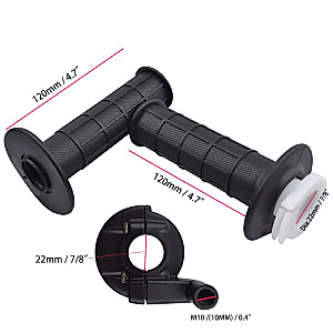 LAXEEM Twist Throttle Accelerator Handle Grips and Bent Cable Set for 50cc 110cc 125cc 150cc 250cc Dirt Bike Quad ATV Pit Pro Trail (Fits for 7/8"/22mm Bar)