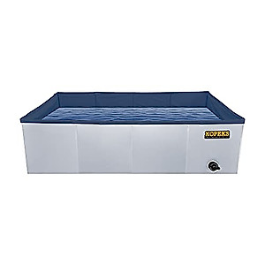 KOPEKS Outdoor Rectangular Swimming Pool Bathing Tub - Portable Foldable - Large - 43" x 27" - Grey,KPS-1081
