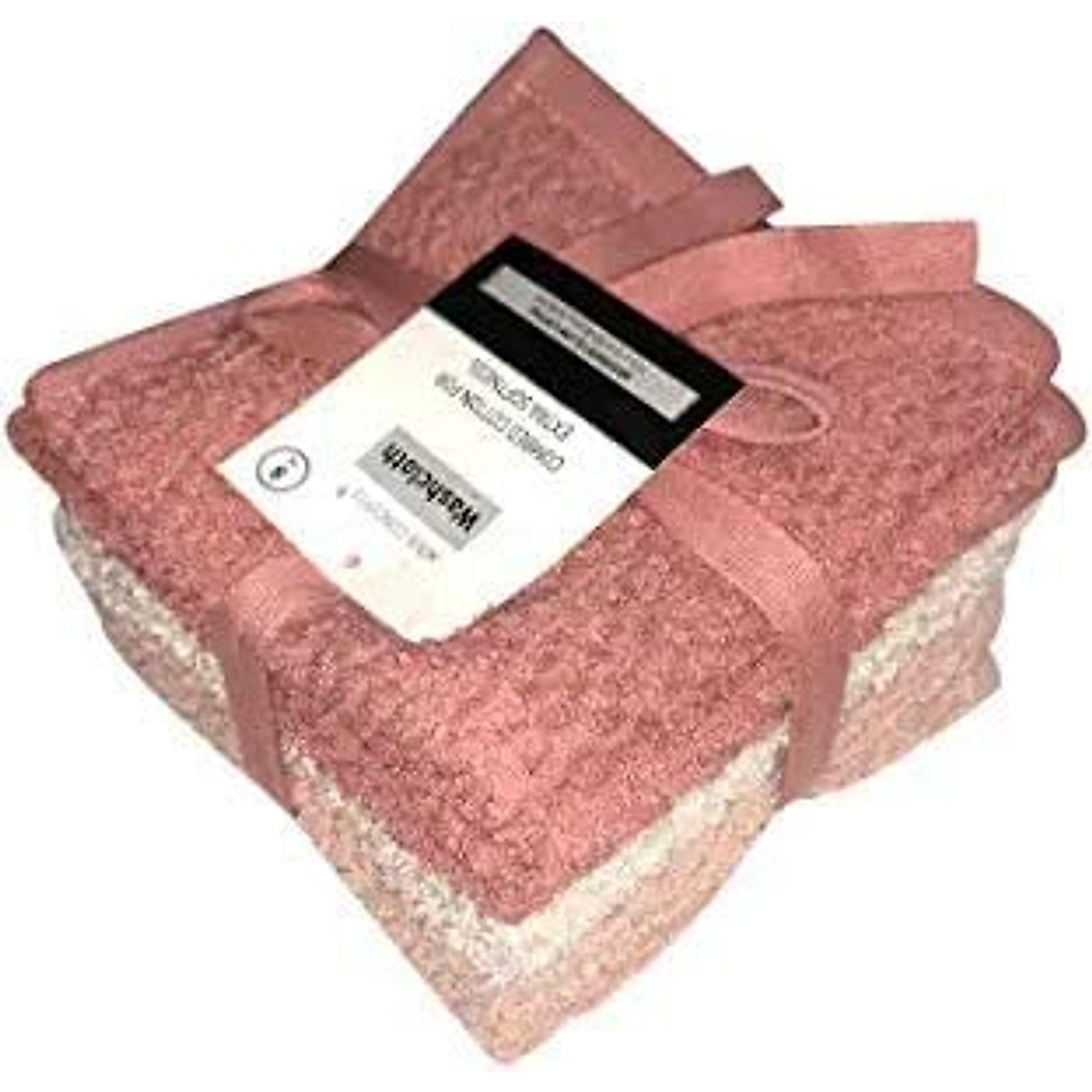 Petal Cliff Set of 8 - Popcorn Weave Washcloths Designed to exfoliate Your Hands, Body or face - Extra Absorbent Ring Spun Cotton - Size 12" X 12". (Coral, Sand, Rose)