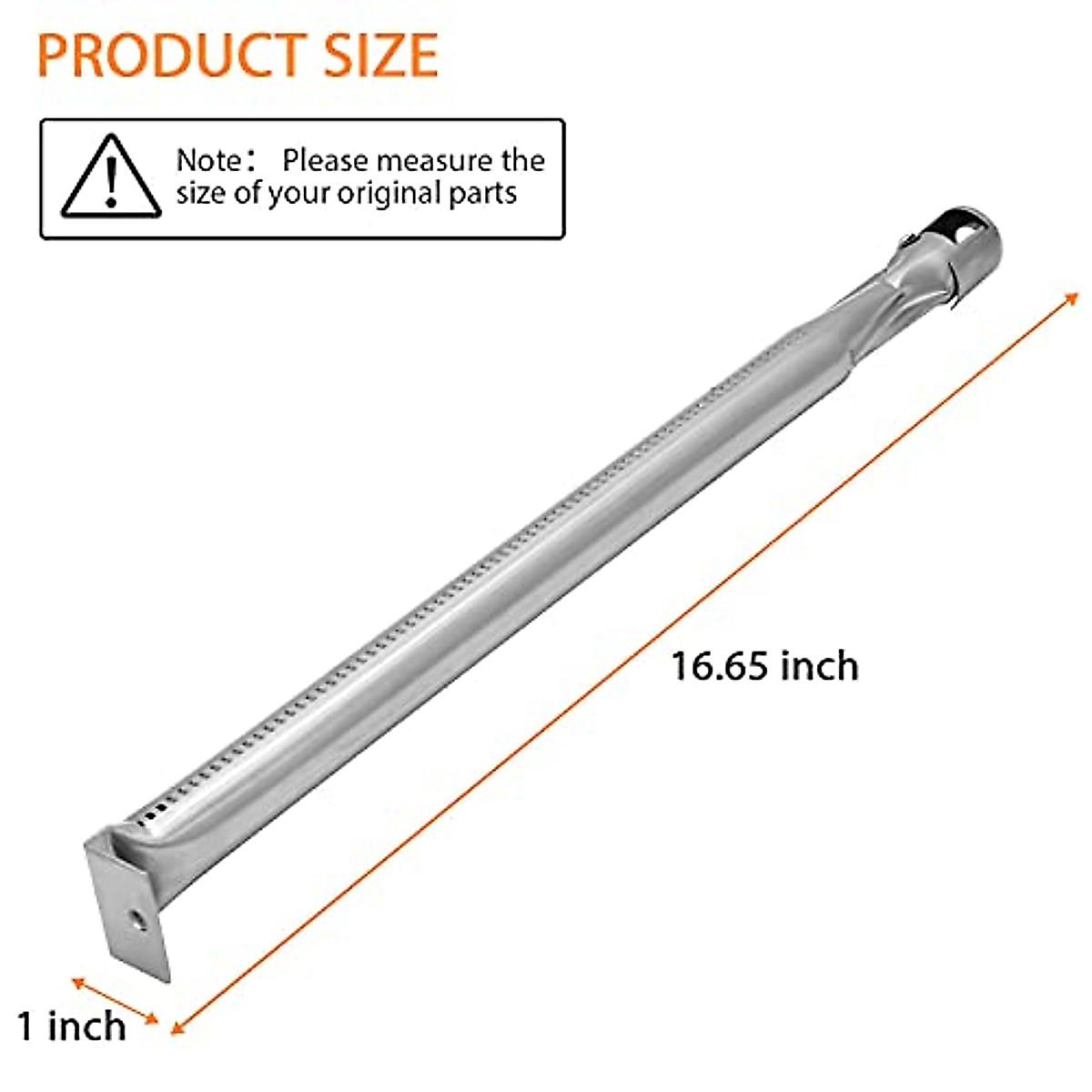 DELSbbq Tube Burner Replacement for Blackstone 36 inch Grill- B036 4-Pack Stainless Steel Straight Burner Tube, Set of 4 with Screw