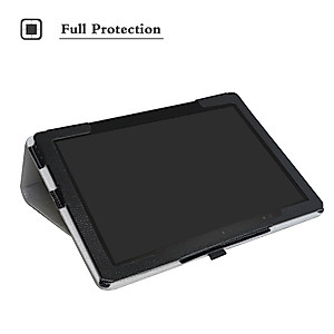 Dell Latitude 5285 Case,Mama Mouth PU Leather Folio Stand Cover for 12.3" Dell Latitude 5285 (12.3 Inch HD IPS Touch) 2in1 Laptop,Black