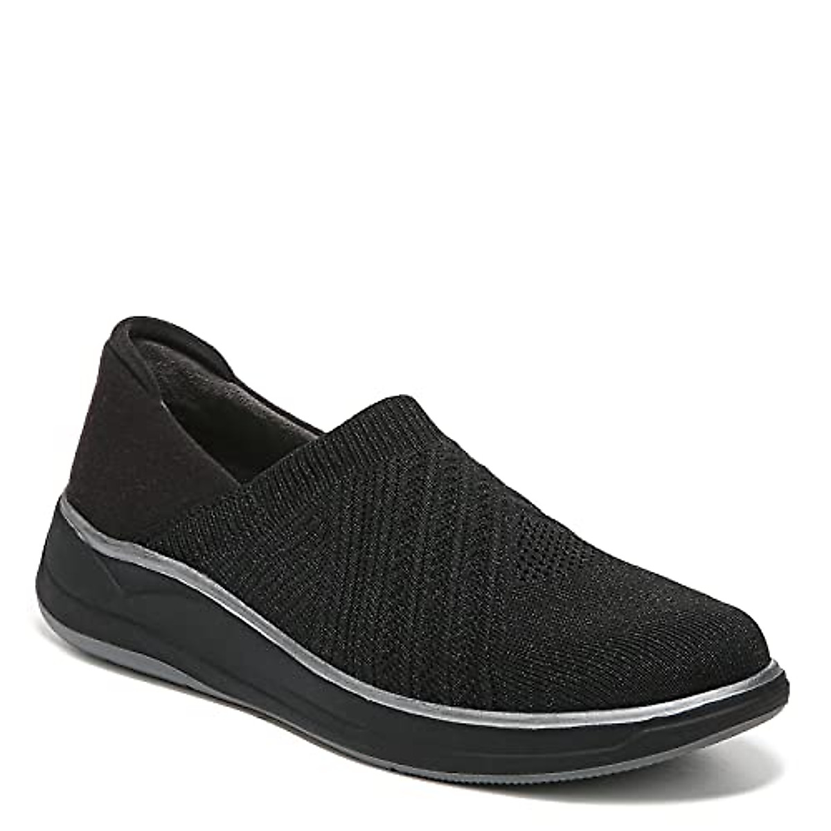BZees Women's Triumph Slip-On Sneaker, Black, 9 Wide