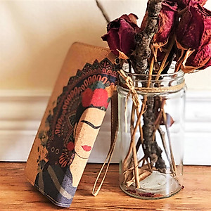 Soul Living Creations Frida Kahlo Cork Vegan Wristlet Wallet Mexican Art Design (BLUE)