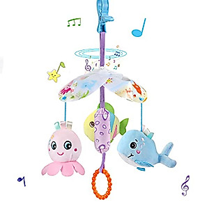 YOYIKER Baby Toys Stroller Toy Clip On Car Seat Toys for Infant, Babies Hanging Toy with Rattle for Toddlers Gift (Marine Animals)