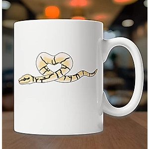 Cute Bumblebee Ball Python Heart Coffee Mug (15oz)