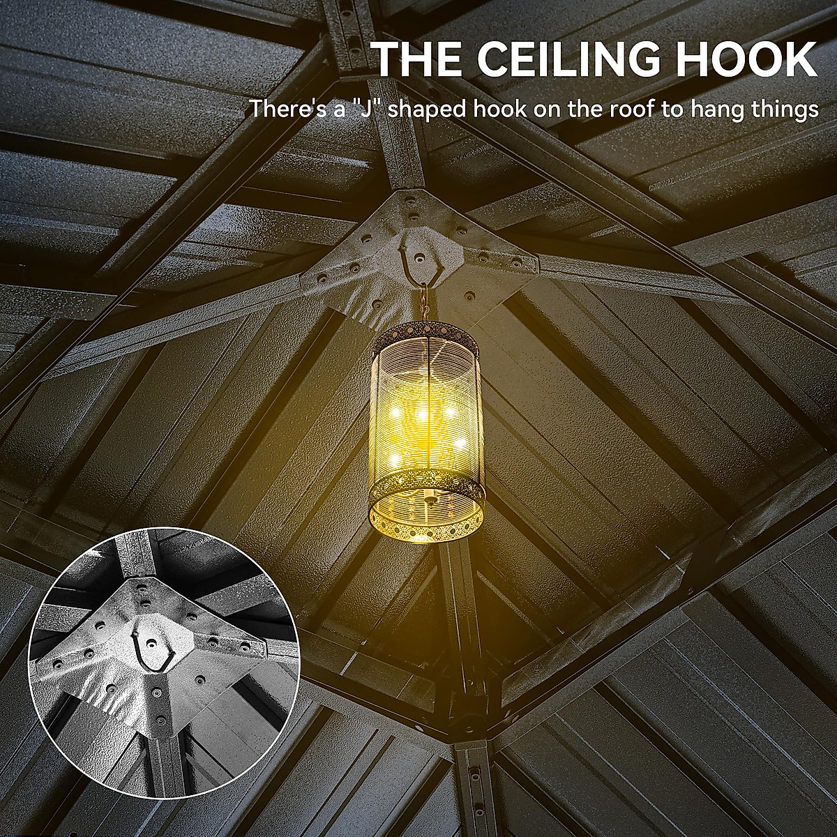 YITAHOME 10x10ft Gazebo Double Roof Canopy with Netting and Curtains, Outdoor Gazebo 2-Tier Hardtop Galvanized Iron Aluminum Frame Garden Tent for Patio, Backyard, Deck and Lawns