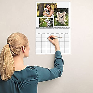 Blank Scrapbook Wall Calendar, Undated, 12-Inch x 9-Inch Size Closed, 18-Inch Size Open, Large Bookstore-Quality, DIY Spiral-Bound Hanging Monthly Calendar for Kitchen & Office, by Current