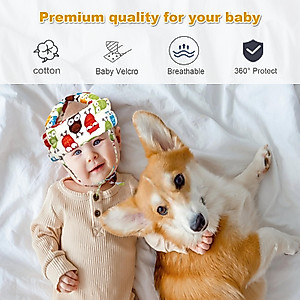 IUMÉ Toddler Baby Safety Helmet, Adjustable Baby Safety Helmet Head Protector Children Headgear Infant Protective Cap Printed Head Guard