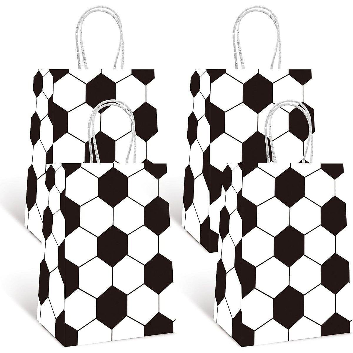 16 PCS Soccer Party Favor Bags Soccer Treat Bags Soccer Goodie Bags Soccer Gift Bags Soccer Themed Party for Kids Boys Girls Birthday Party Supplies Decorations