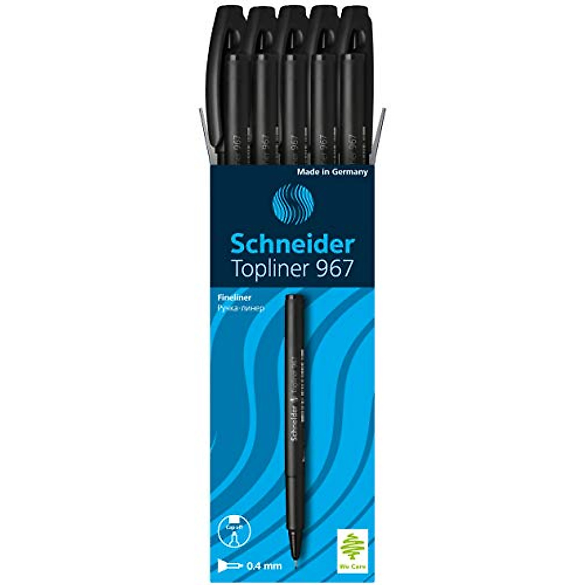 Schneider Topliner 967 Fineliner 0.4mm, Box of 10, Black (9671)