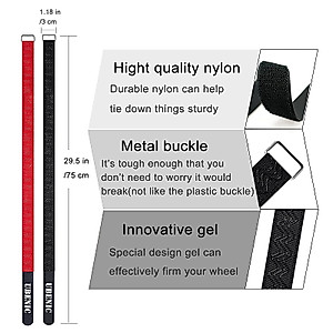 Ubenic 4 Pcs Adjustable Bike Rack Strap 29.5" Bike Wheel Strap with Buckle Gel, Bike Storage Strap for Bicycle Wheel, Bike Wheel Stabilizer Replacement, Bicycle Straps for Rack