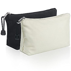HRX Package Canvas Makeup Bag, 2pcs Cosmetic Zipper Pouches Travel Organizer Case for Brush Purse Diaper Bag Tote Bag