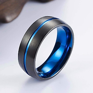 Ringcrown Couple Rings Black Gold Filled Heart Blue Cz Claddagh Ring Womens Wedding Ring Sets Man Tungsten Wedding Band