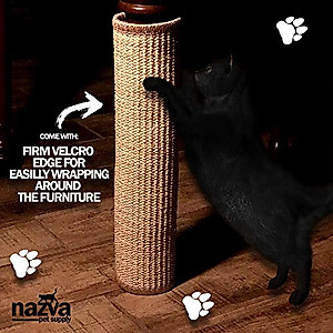 Cat Scratcher Sisal Mat Beige Rug - 2 Pack x 16” x 12” Each - Natural Scratch Pad Velcro Furniture Carpets Sofas Protectors