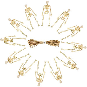 FINGOOO Mini Skeleton Figurines, 12Pcs 6 Inch Small Skeletons Halloween Decorations for Craft Haunted House Accessories Party Favors