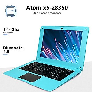 Tocosy Laptop 10.1Inch Quad Core Windows 10 HD Graphics Ultra Thin Computer PC, 2GB RAM 32GB Storage 1.92GHZ USB 2.0 WiFi Bluetooth HDMI IPS Display Notebook (Blue)