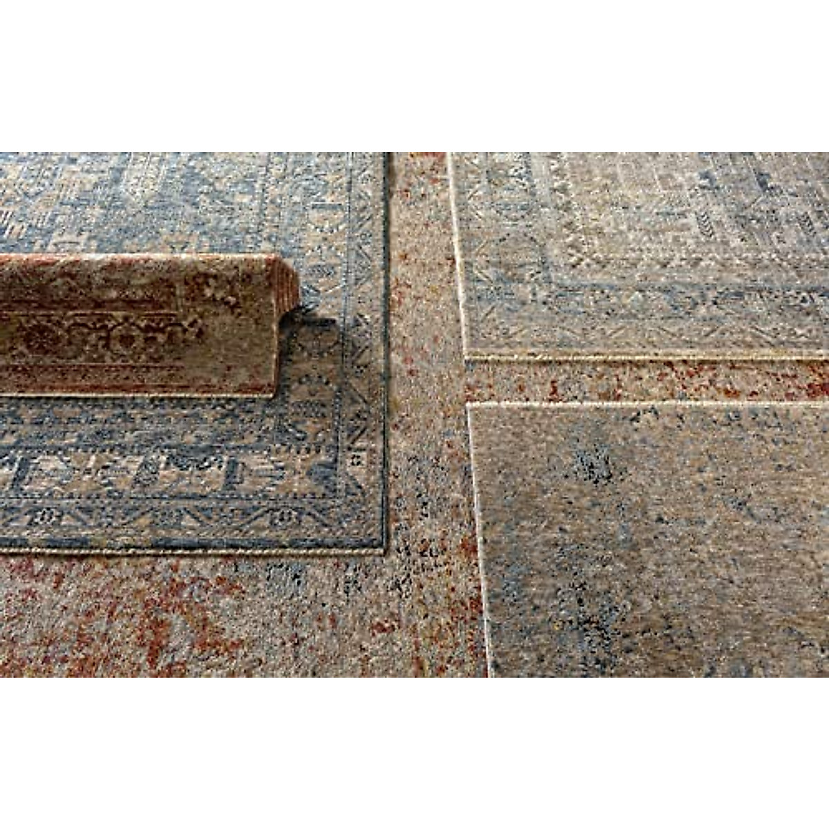 Hauteloom Gorokan Contemporary Abstract Living Room Bedroom Dining Room Area Rug - Modern Distressed Bohemian Carpet - Brown, Cream, Beige, Brown, Gray - 7'10" Round