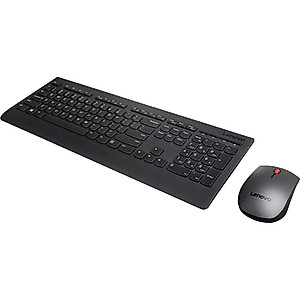 Lenovo Professional Wireless Keyboard and Mouse Combo Kit, Black