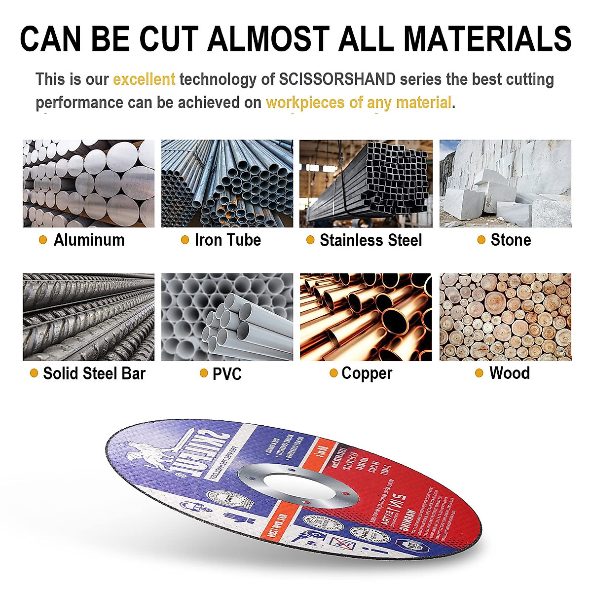 PEGATEC-SKILFUL Cut Off Wheels 50 Packs, 4 1/2 inch Ultra Thin Cutting Wheels Anti-Vibration Angle Grinder Cutting Discs for Metal and Stainless Steel Cutting (50)