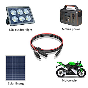 PNGKNYOCN Solar Panel Connectors to DC 5.5x2.1mm Extension Power Cable 14AWG Solar Panel Converter Cable for Solar Panel Charger and Portable Solar Generator（4.9FT）