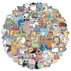 DaoChuang 100 Cute Water Bottle Animal Stickers Kids Love. Aesthetic Small Stickers for Computer, Laptop, Guitar, Skateboards for Kids Teen Girls.Waterproof Vinyl Various Stickers, Sticker Packs