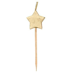 Star Party Pick Candles - 3" | Gold | 6 Pcs