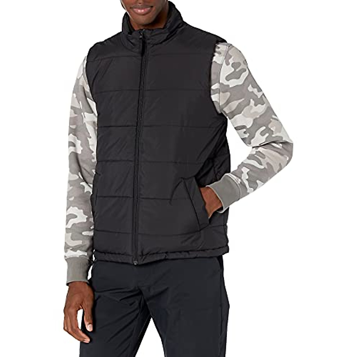 Amazon Essentials Men's Midweight Puffer Vest, Black, Medium