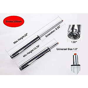 FRNIAMC Hydraulic Gas Lift Cylinder Tall Heavy Duty Gas Lift 400LBS Medium Height Overall 22''(Stroke 8'')