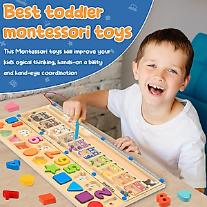 TeSabMi Montessori Screwdriver Board Set, Wooden Screw Driver Activities Tools Montessori Toys for 3 4 5 Year Old, Basic Skills Educational Sensory Learning Toy for Kids Toddlers Preschool