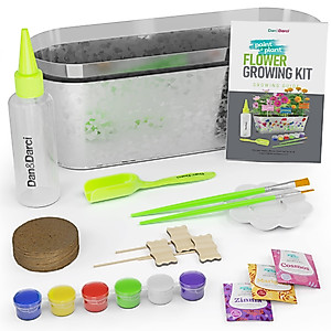 Paint & Plant Flower Growing Kit for Kids - Best Birthday Crafts Gifts for Girls & Boys Age 5 6 7 8-12 Year Old Girl Gift Ideas - Fun Children Gardening Kits, Art Projects Toys for Ages 5-12 Years