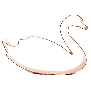 Swimming Swan Bird Cookie Cutter 4 X 3 inches - Handcrafted Copper Cookie Cutter by The Fussy Pup