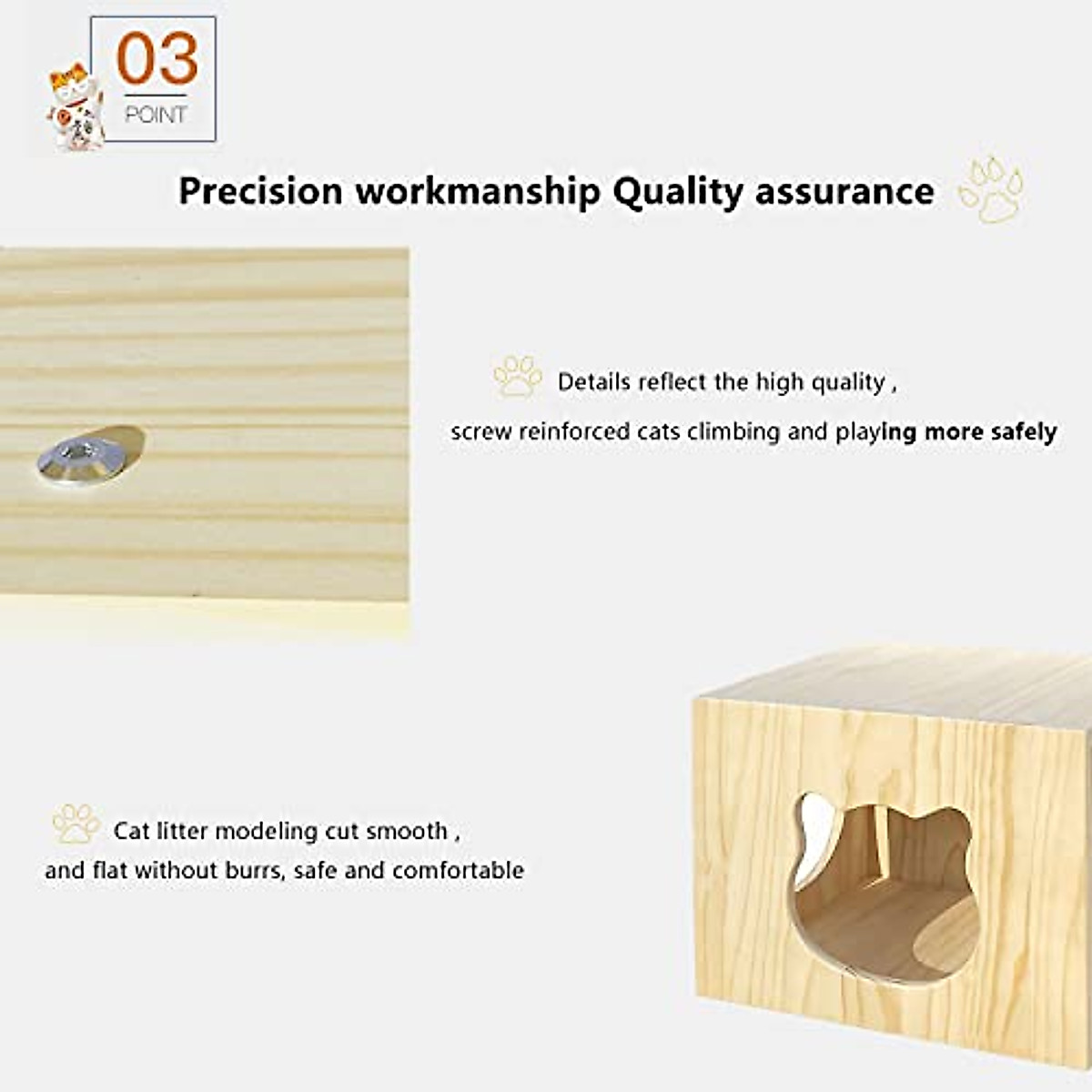 Cat Wall Shelves, Shelves and Perches for Wall, Furniture Set 7 PCS Mounted with 1 Condos House, 4 Sisal Scratching Post, Ladder